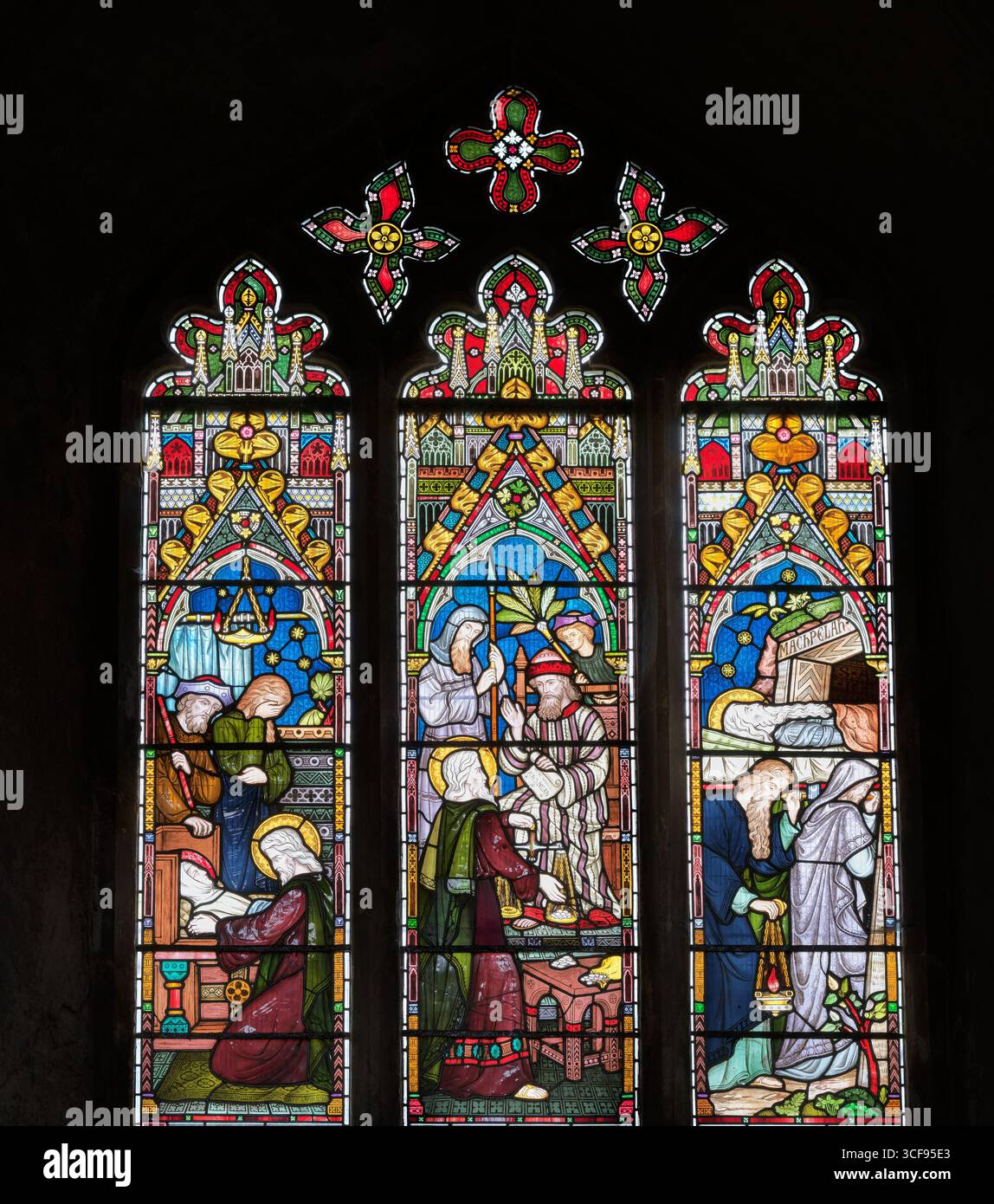 Stained glass window, of Machpelah (tomb of cave of the patriarchs), in ...