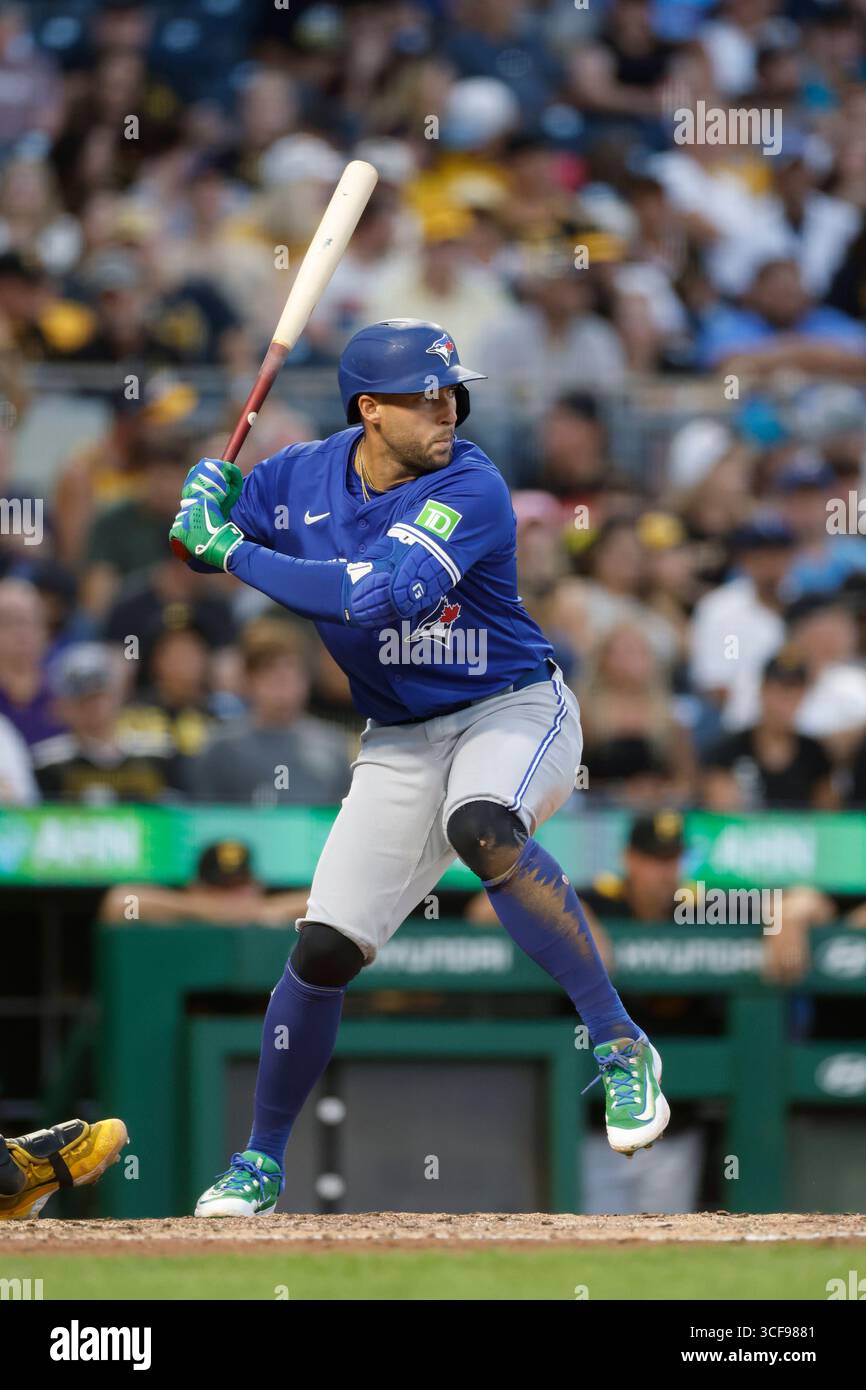 PITTSBURGH, PA - AUGUST 18: George Springer #4 of the Toronto Blue Jays ...