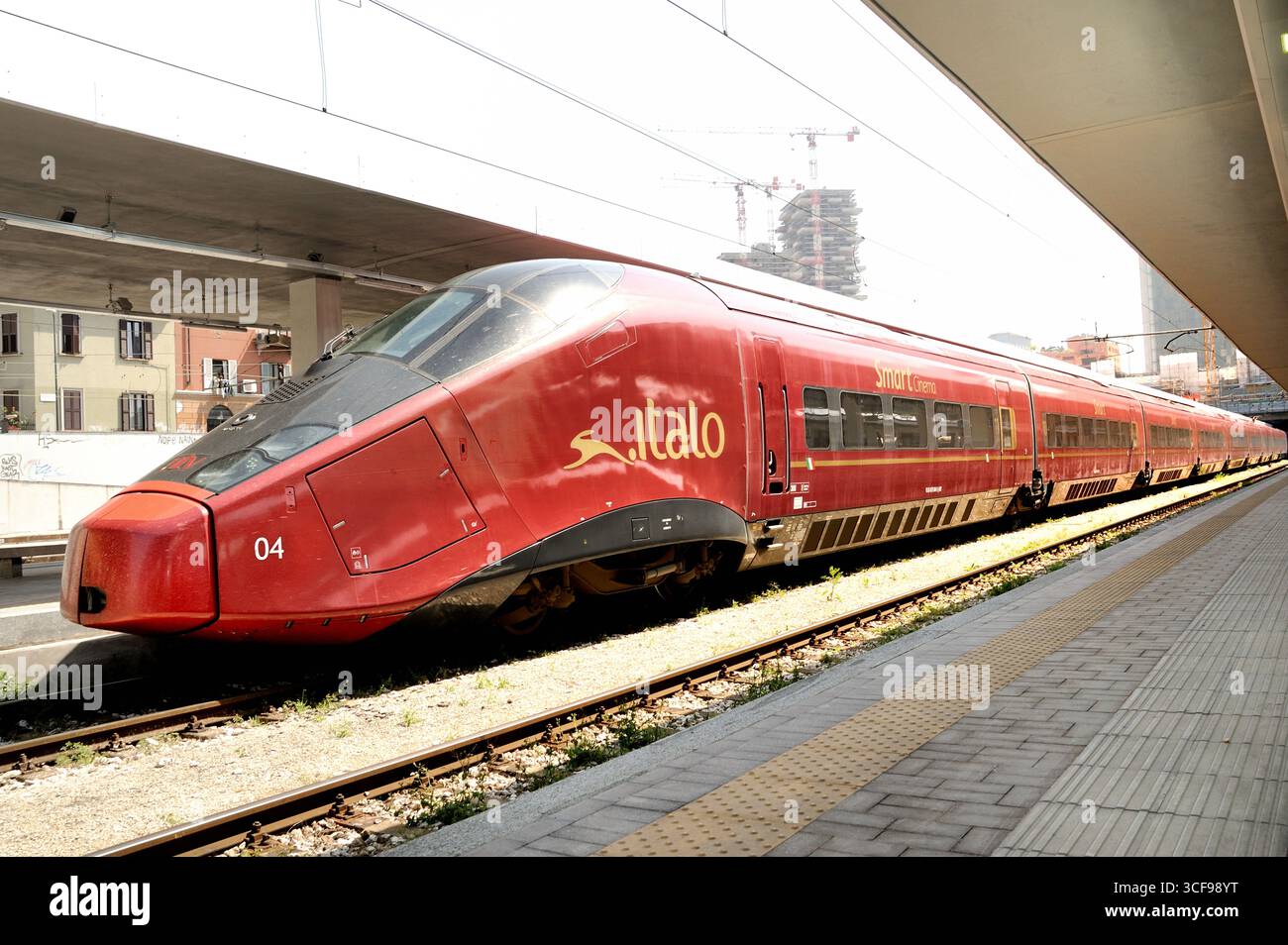 Italo, Italian burgundy red high speed train Stock Photo - Alamy