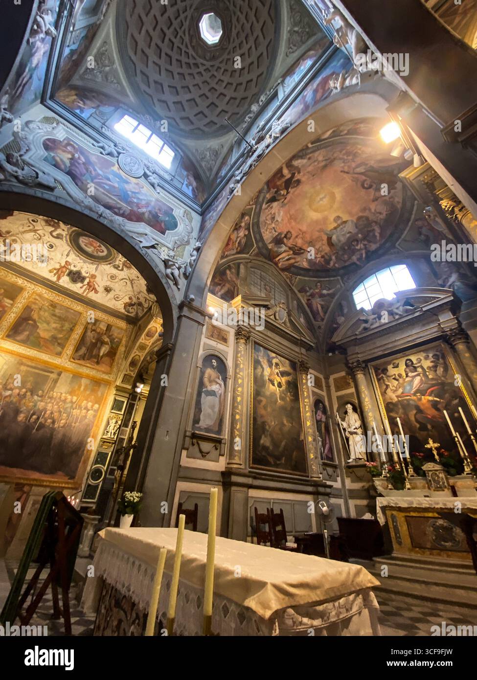 Beautiful frescoes adorn the ceiling and walls of the Badia di ...