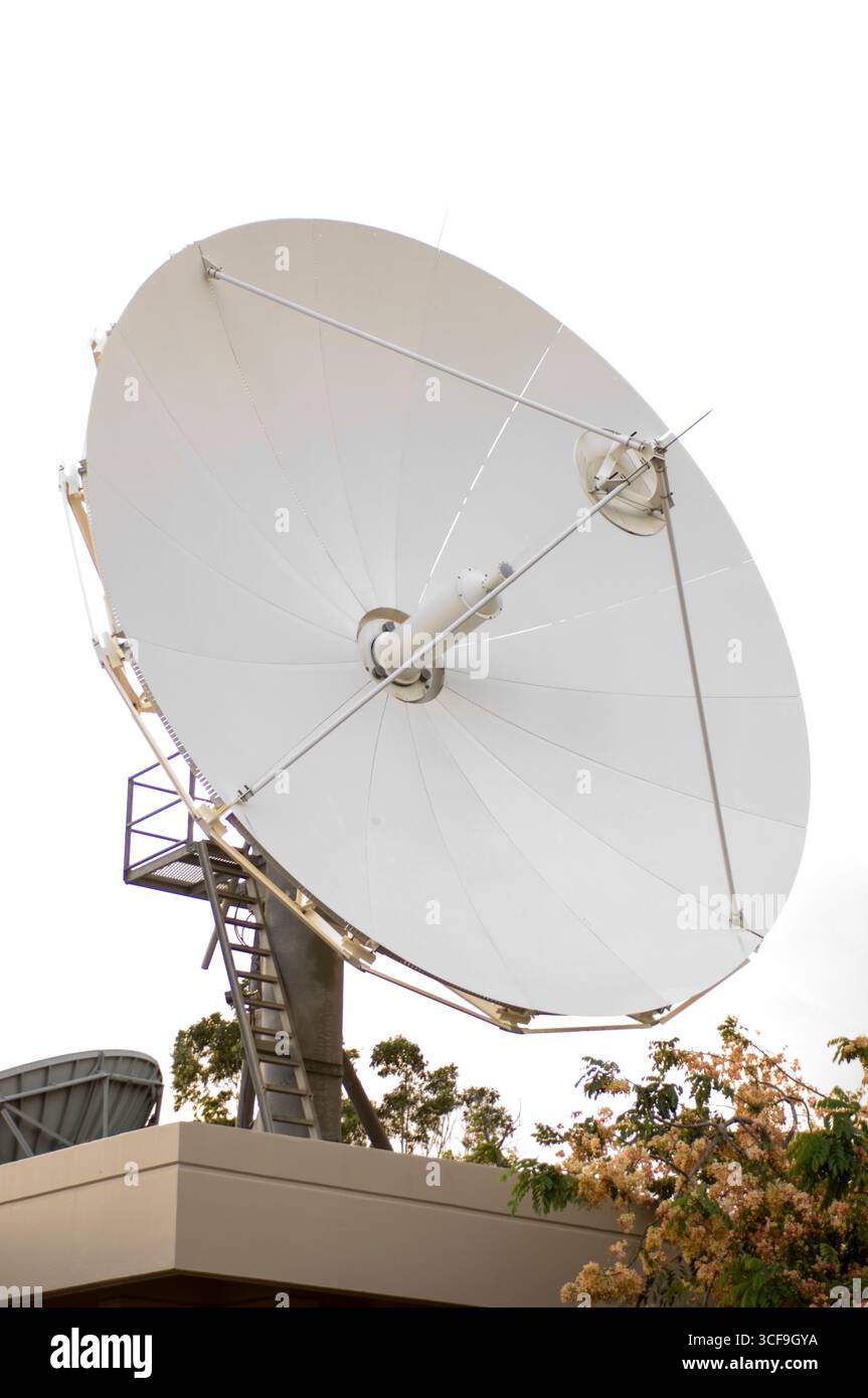 Large parabolic dish used for satellite communication, Honolulu, Oahu ...