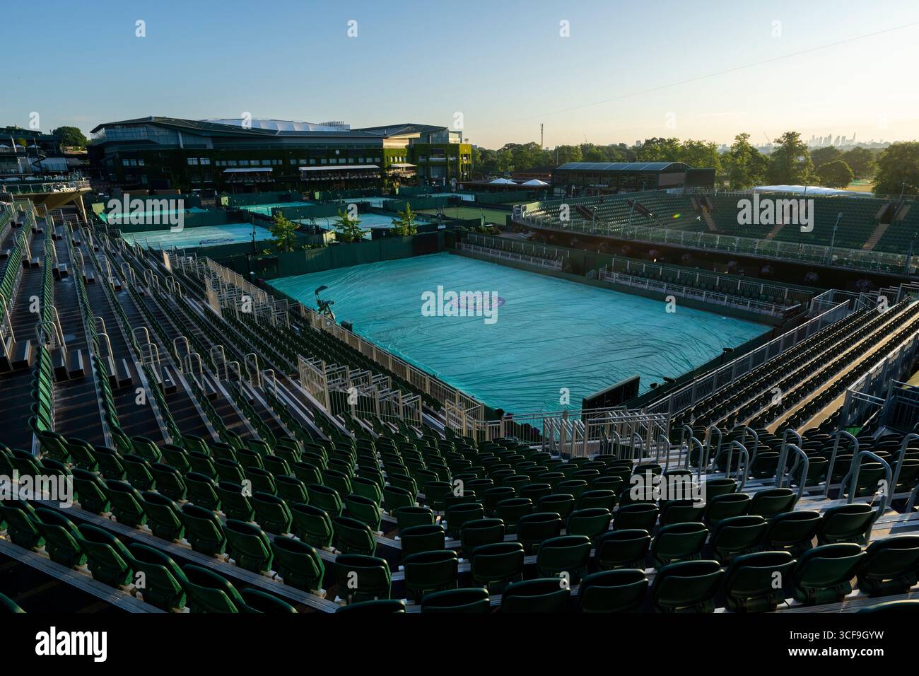 Morning light hitting Court 12 and Centre Court at The Championships ...