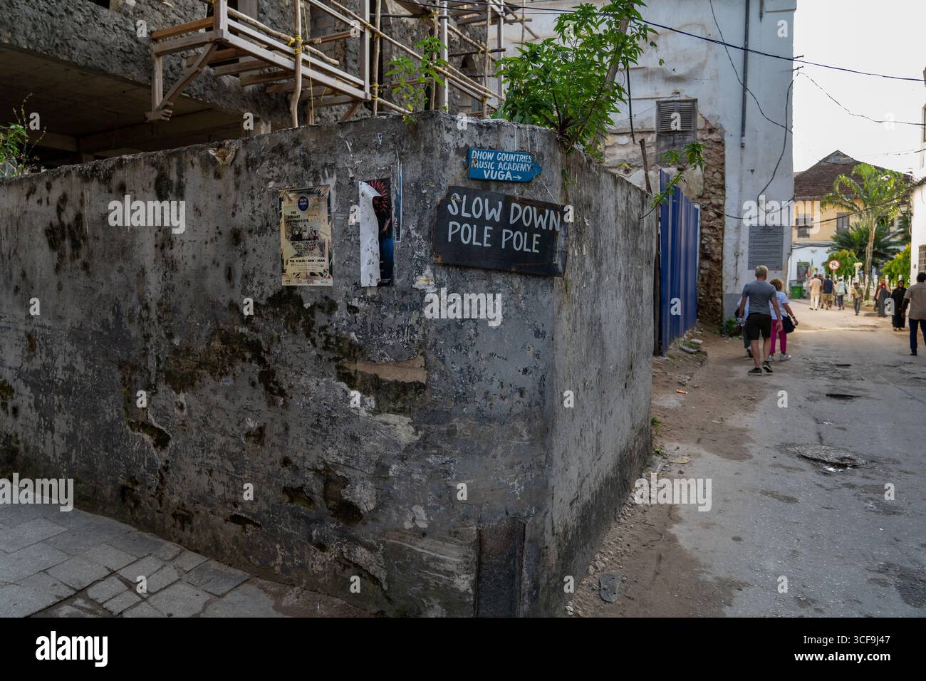 Street sign with Swahili phrase in Stone Town, Zanzibar Stock Photo - Alamy
