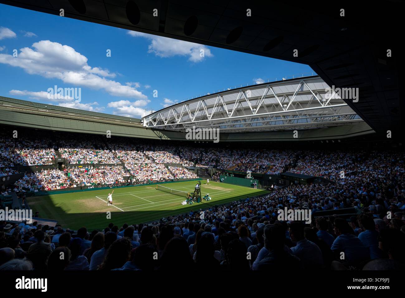 General view of Carlos Alcaraz and Jannik Sinner in the final of the Gentlemen's Singles on ...