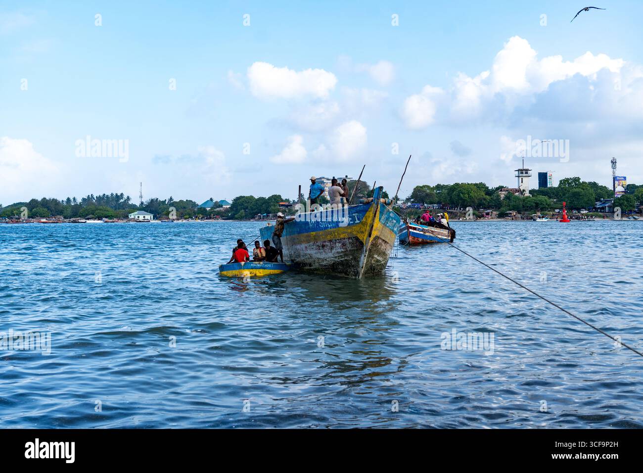 Fishing Boats and Coastline View in Dar es Salaam, Tanzania Stock Photo ...