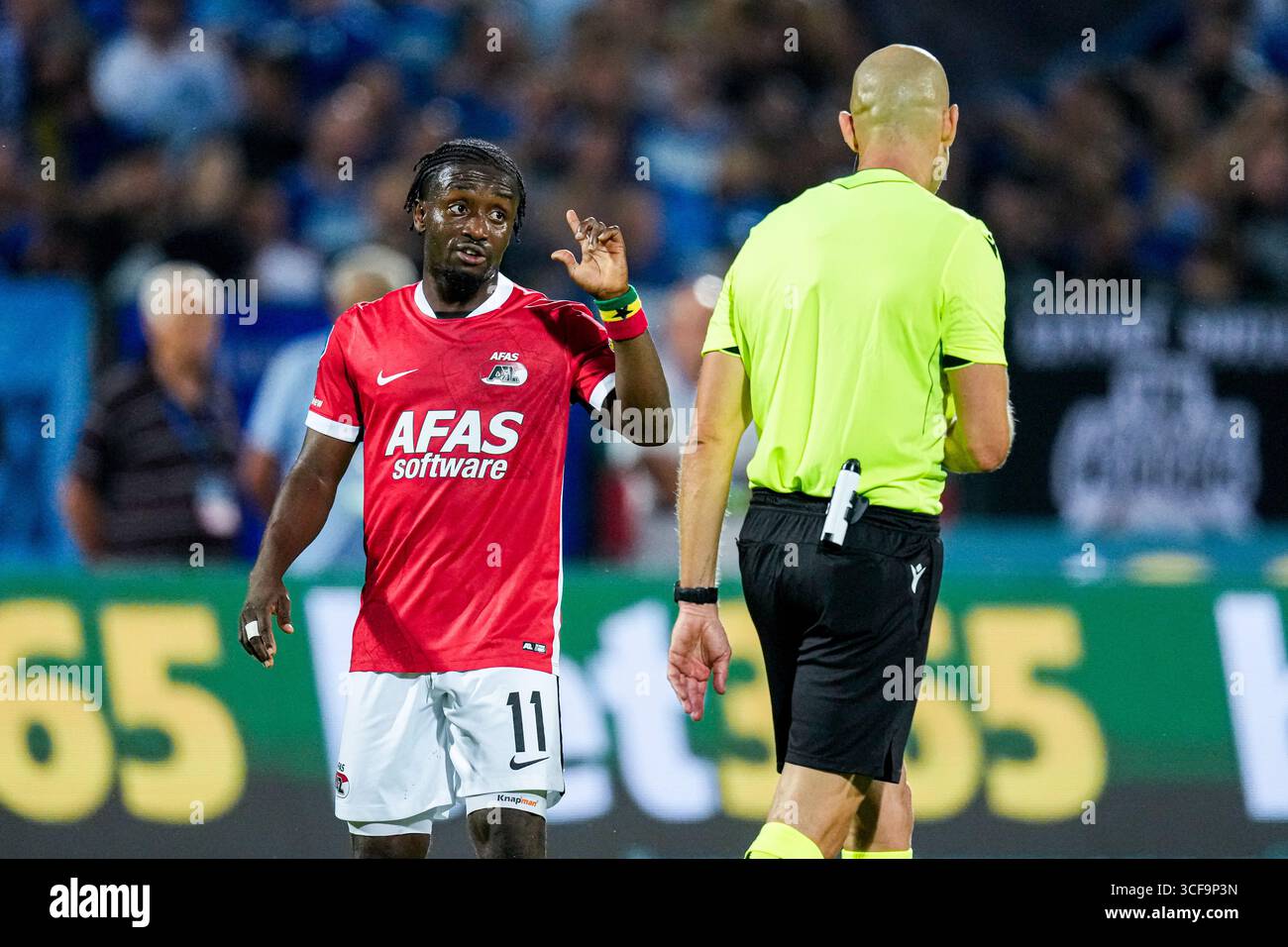 SOFIA, BULGARIA - AUGUST 21: referee Tamas Bognar talking to Ibrahim ...