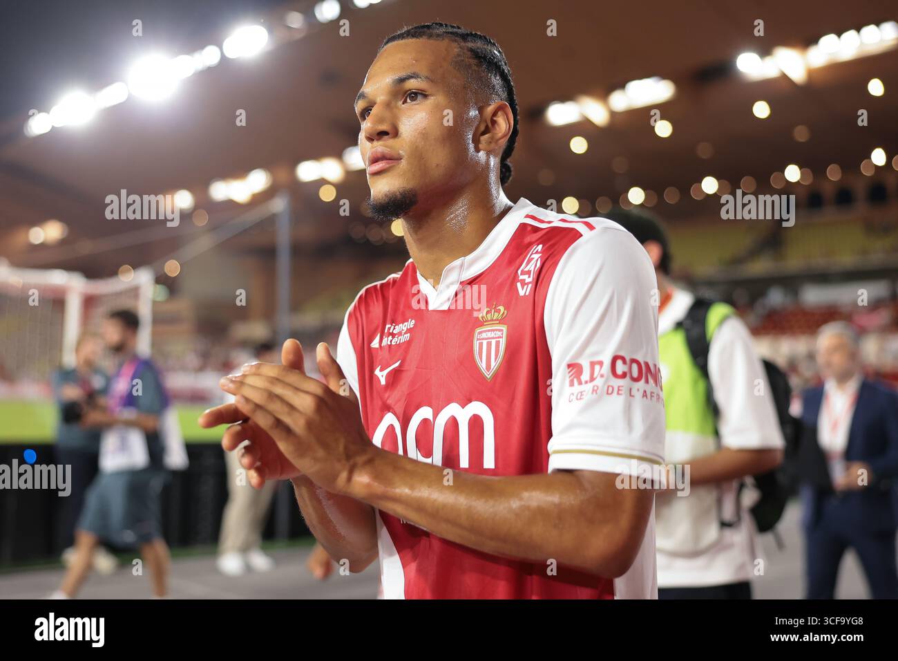 Monaco, Monaco, 16th August 2025. Paris Brunner of AS Monaco applauds ...