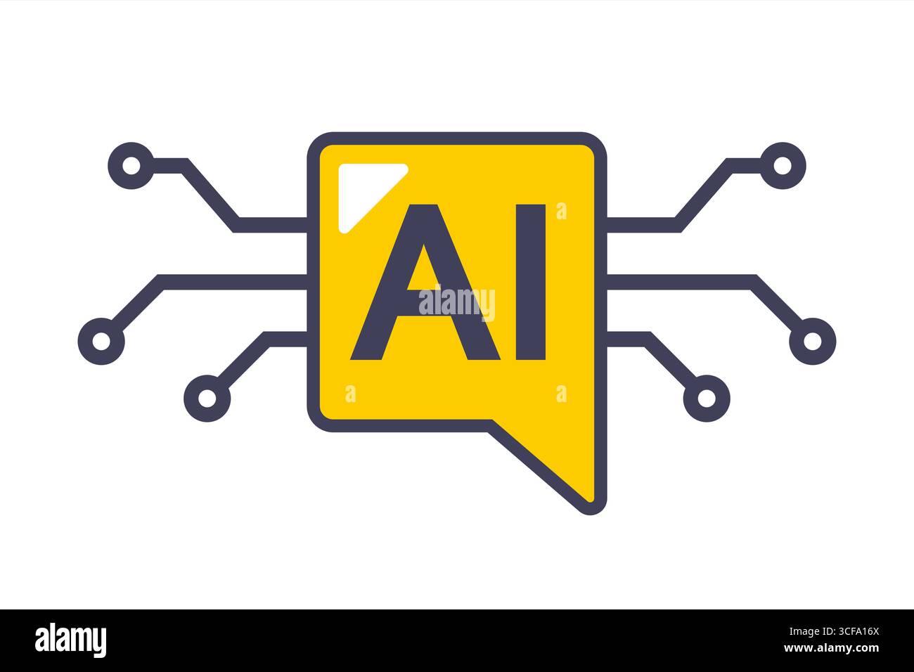 yellow icon ai. artificial intelligence communication Stock Vector ...