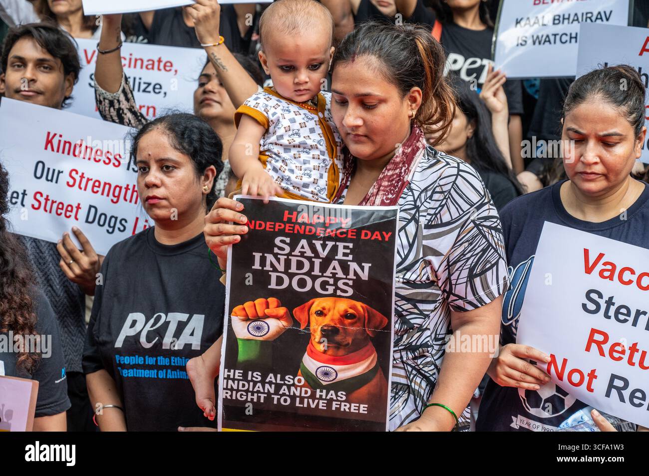 Stray dog lovers and some NGO members stage a protest at Jantar Mantar ...