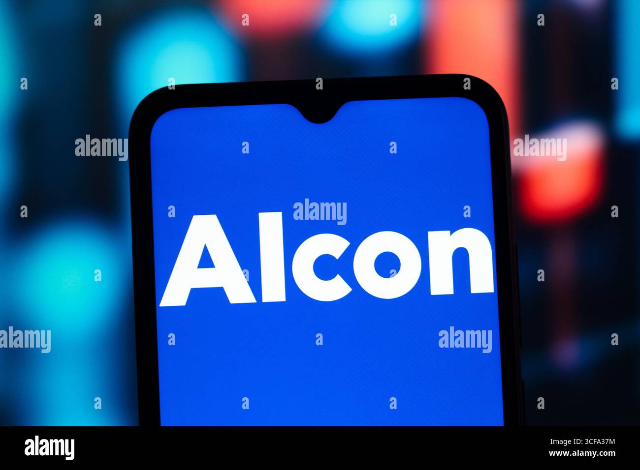 August 21, 2025: In this photo illustration, the Alcon logo is seen ...