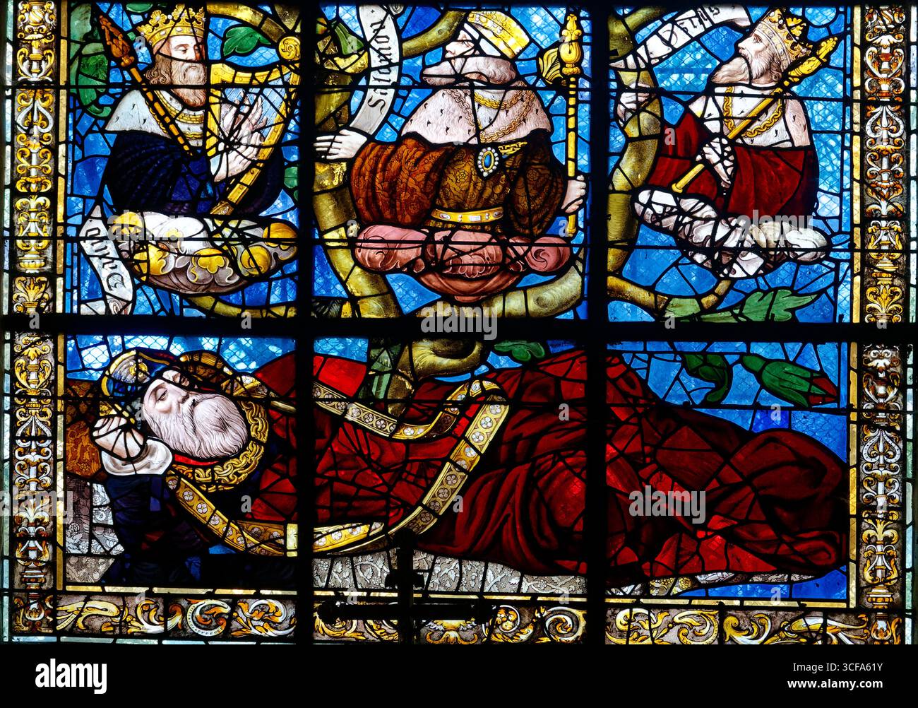 Stained glass (18th century) of The Tree of Jesse, Christ’s genealogy ...