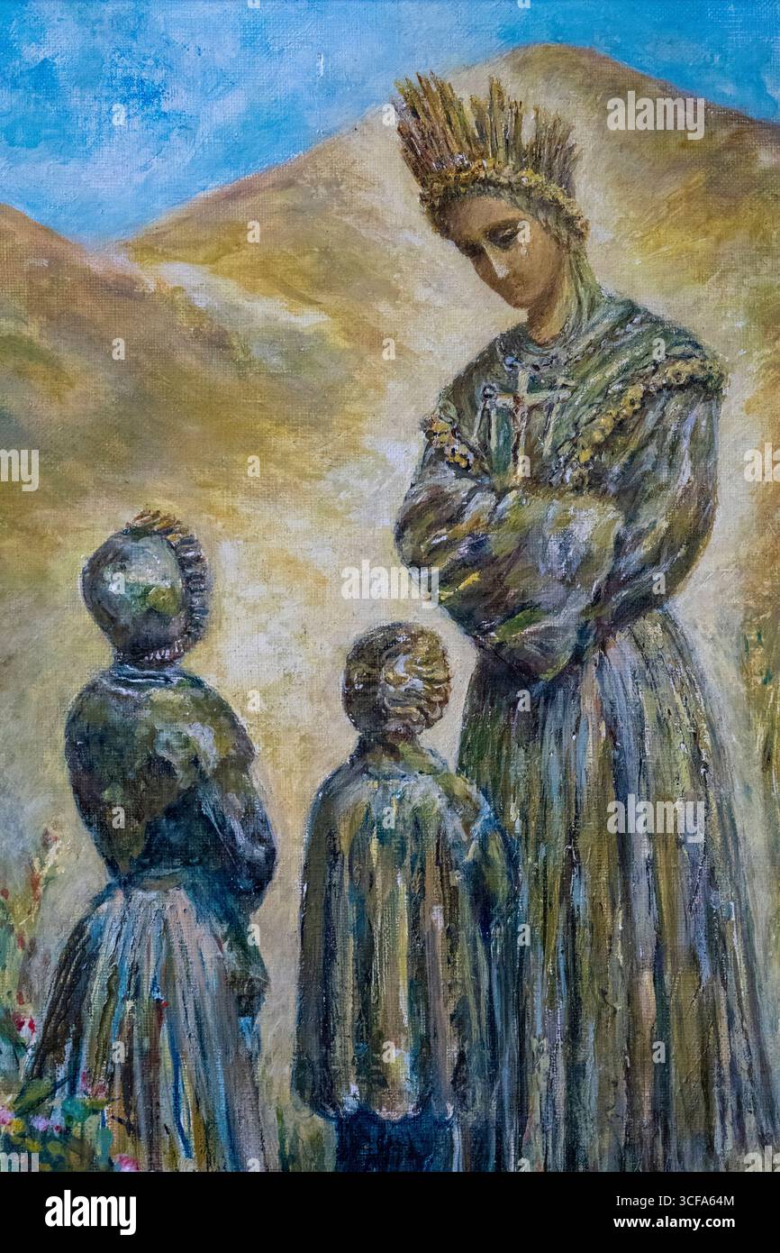 Painting (19th century) of The apparition of Our Lady of La Salette to ...