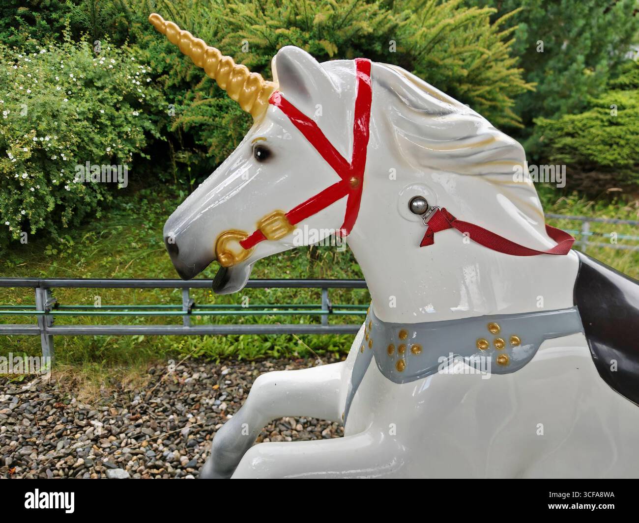 unicorn as a creature from mythology, with a single horn on the ...