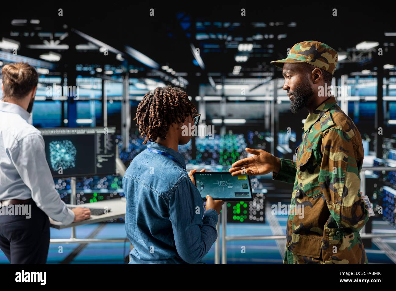 Data center technicians doing hi-res stock photography and images - Alamy