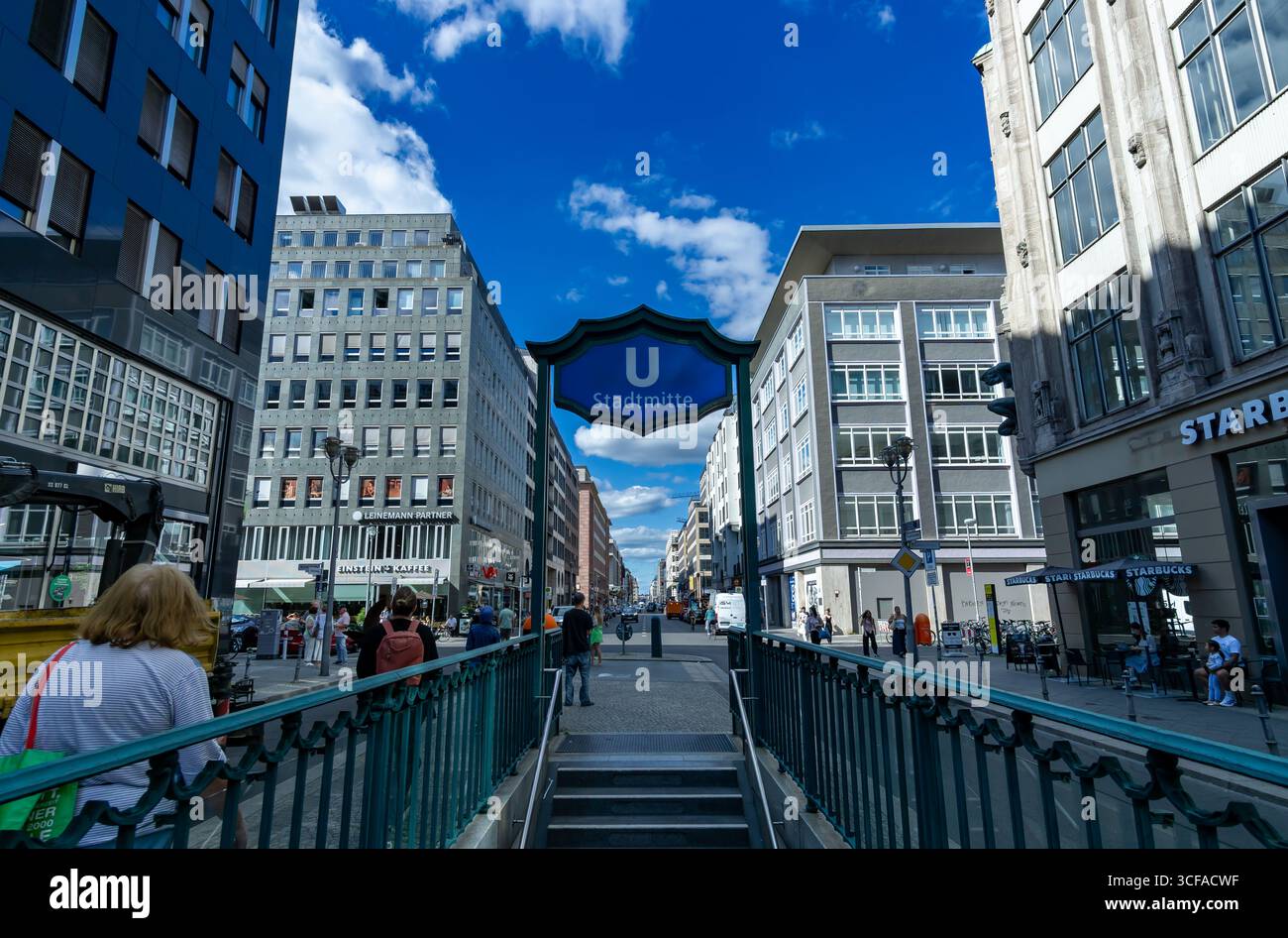 Entrance to Stadtmitte U-Bahn Station in Berlin with City View and ...