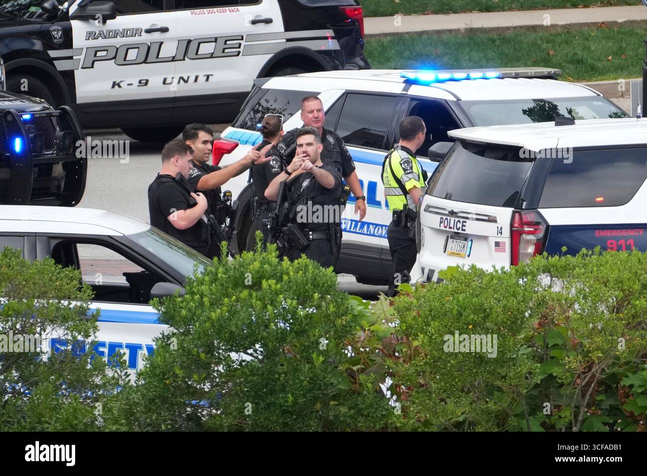 Police respond at the Villanova University campus where an active ...