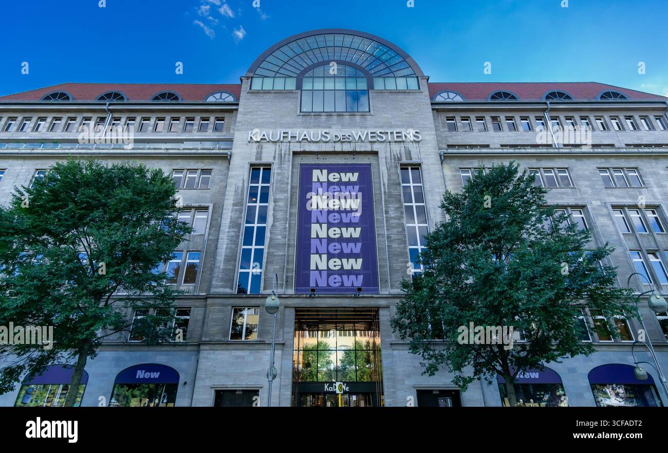 KaDeWe department store facade in Berlin, wide angle architecture view ...