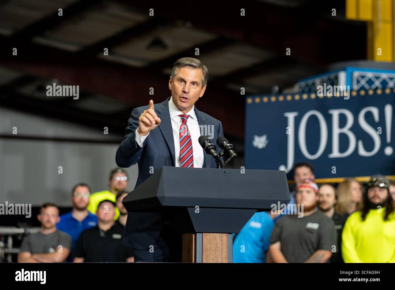 Georgia Senate candidate Derek Dooley speaks ahead of Vice President JD ...