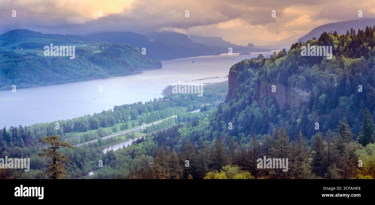 View of Crown Point, Vista House and the Columbia River from the Women ...
