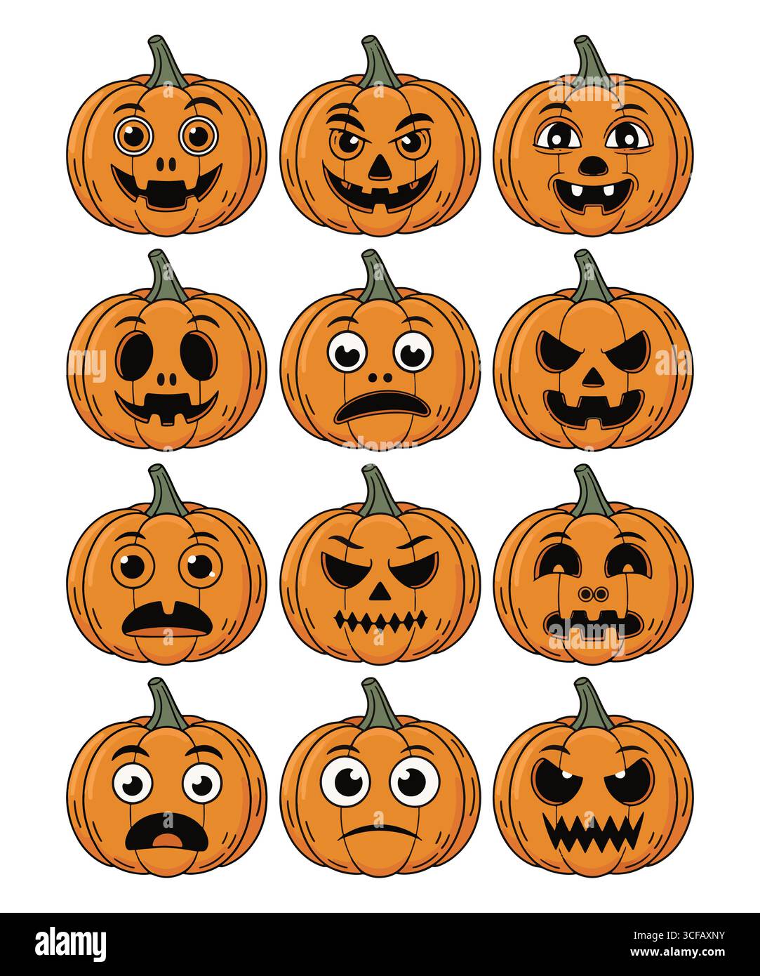 Jack lantern pumpkin faces Stock Vector Images - Alamy