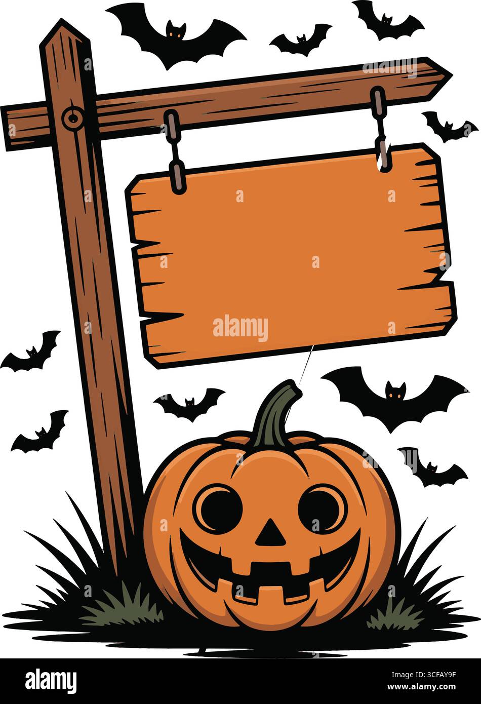 Spooky halloween decoration scene Stock Vector Images - Alamy