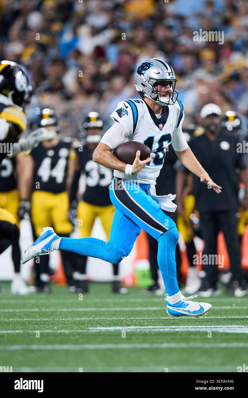 Carolina Panthers quarterback Jack Plummer (16) runs with the ball ...