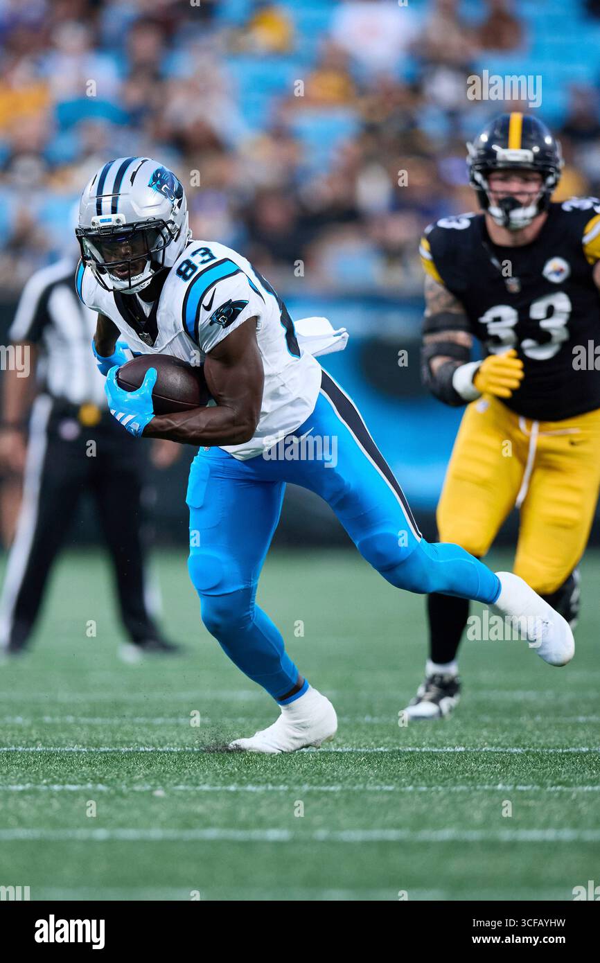 Carolina Panthers wide receiver David Moore (83) runs with the ball ...