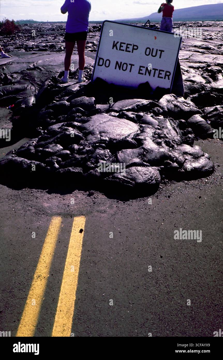Harden lava flow across road hi-res stock photography and images - Alamy
