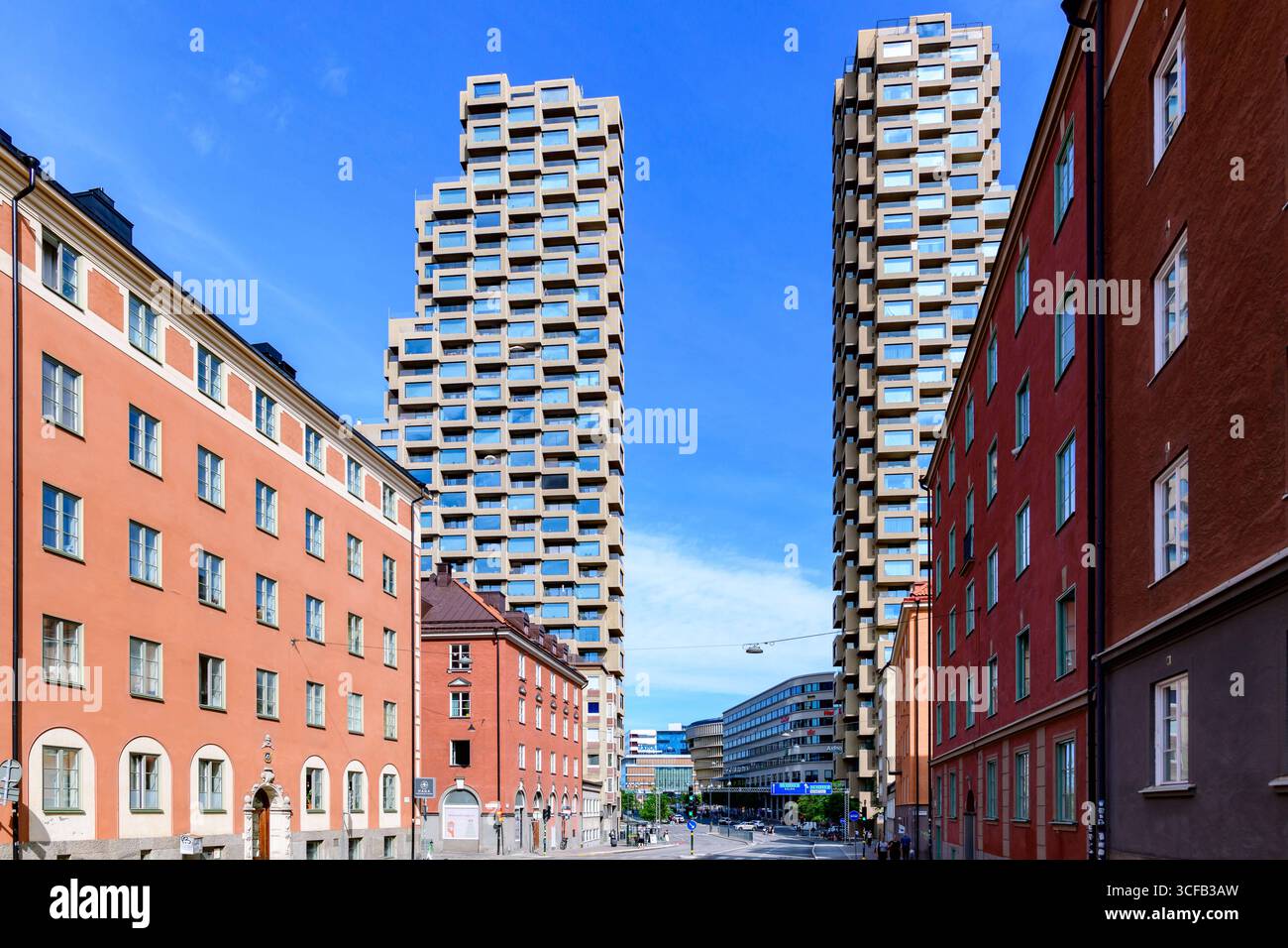 stockholm, sweden, 28 july 2025, resdiential buildings norra tornen ...