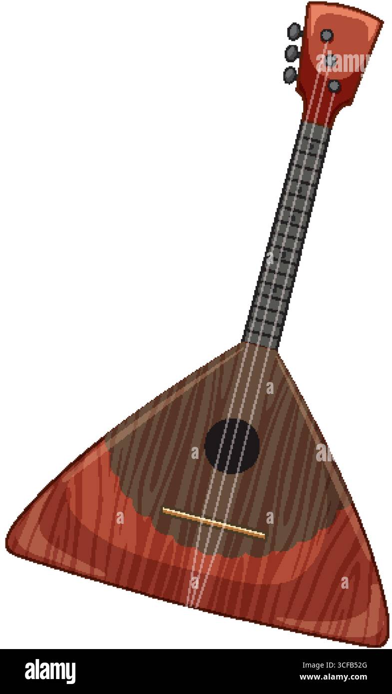 Vector illustration of a classic Russian balalaika with wooden texture ...