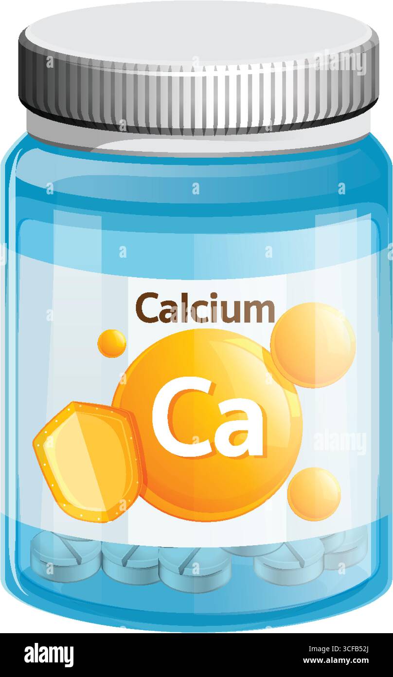 Calcium carbonate pill Stock Vector Images - Alamy
