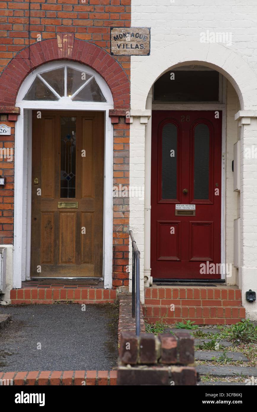 Front Door Facades Of Two Adjacent Residential Housing Units. Redhill ...