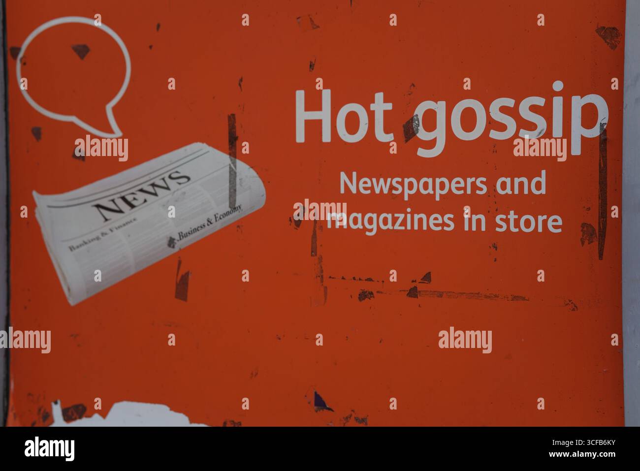 Bright Poster Advertising Newspapers With Bold Orange Background Design ...