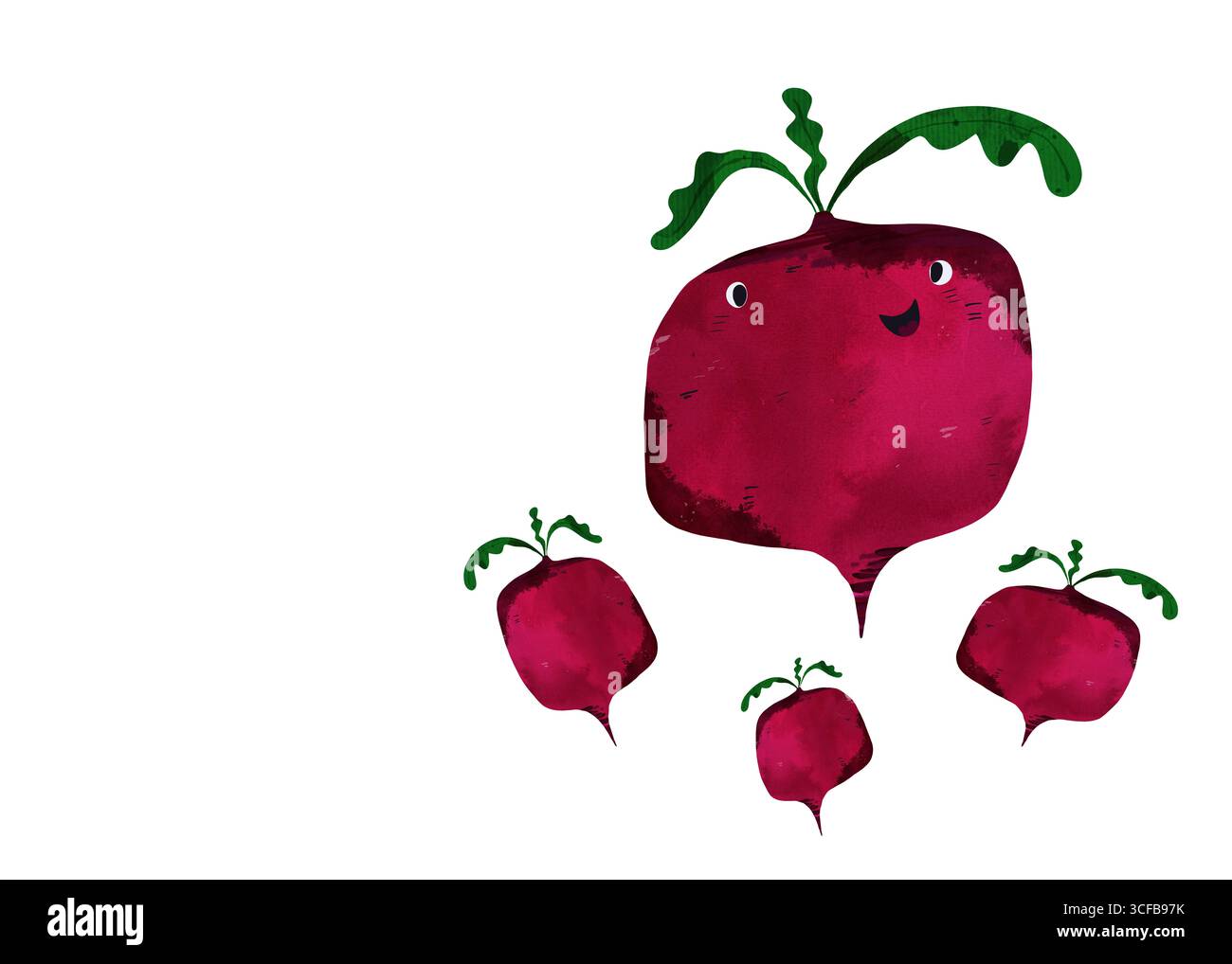 Cute beetroot illustration, hand-drawn in a playful children's style ...