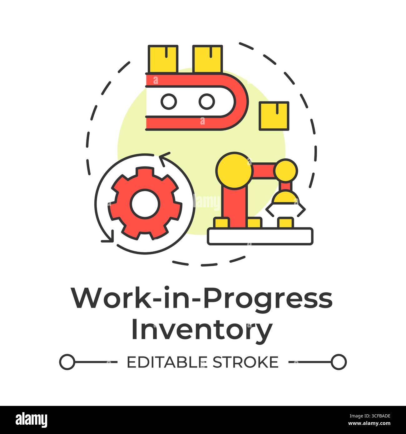 Work in progress inventory multi color concept icon Stock Vector Image ...