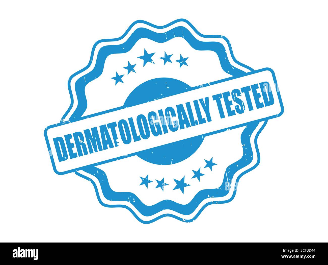 A DERMATOLOGICALLY TESTED Rubber Stamp Seal with a Decorative Border ...