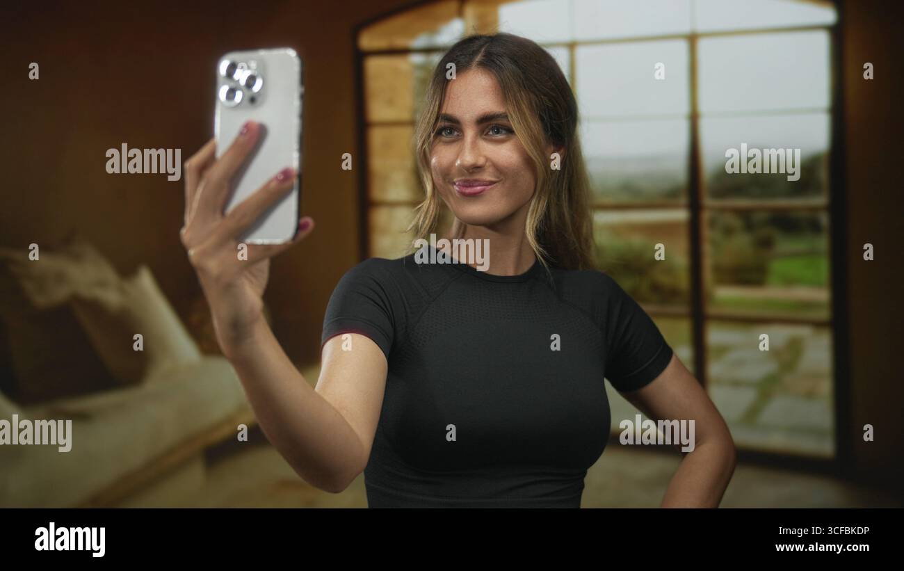 Woman holds smartphone arm hi-res stock photography and images - Alamy