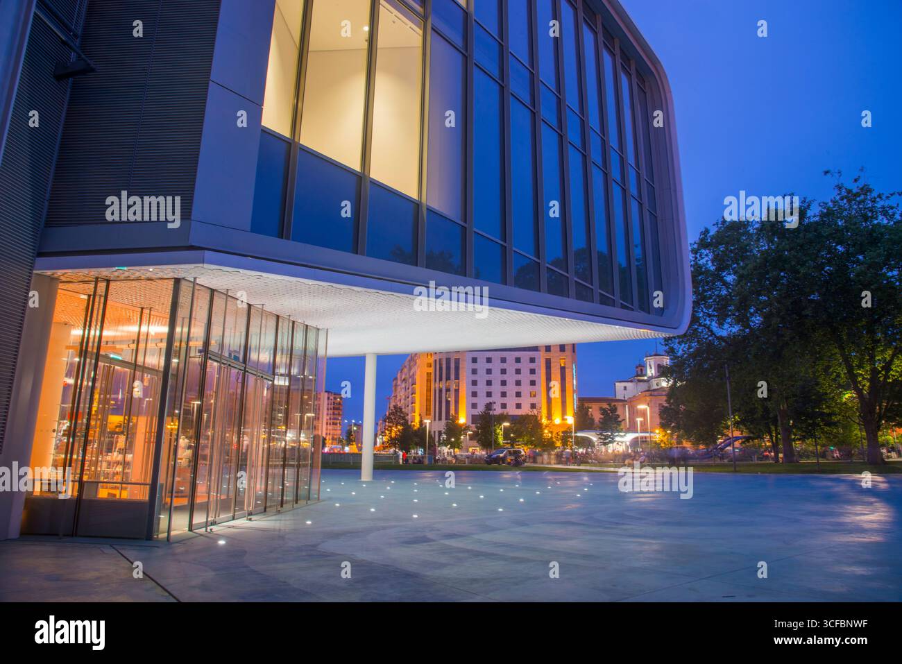 Botin Center, by Renzo Piano, night view. Santander, Spain Stock Photo ...