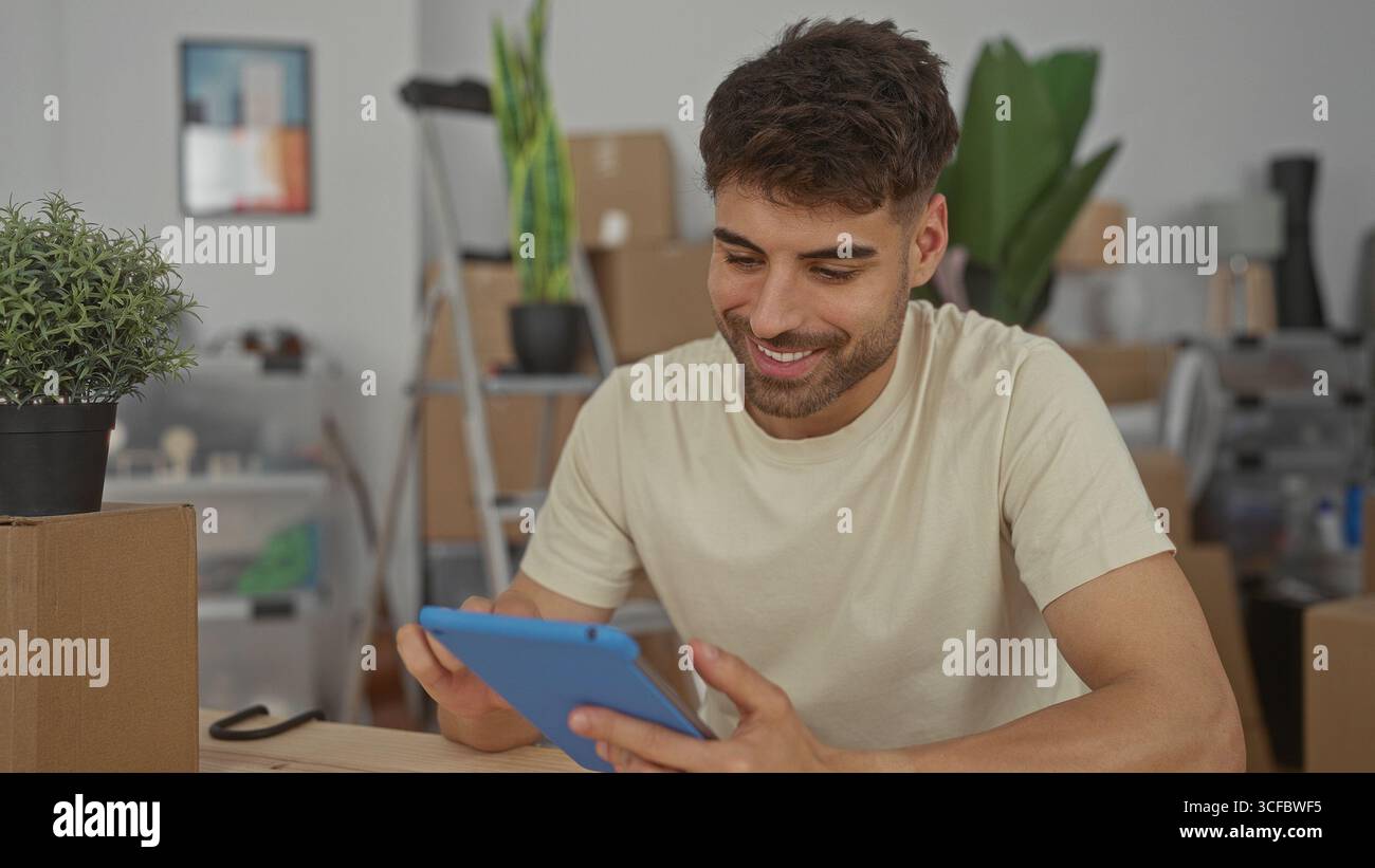 Man taps tablet screen hi-res stock photography and images - Alamy