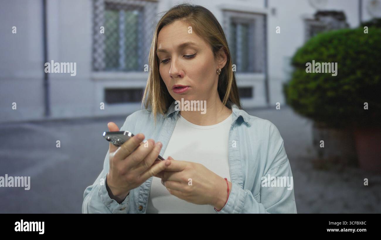 Woman outdoors expressing frustration hi-res stock photography and ...