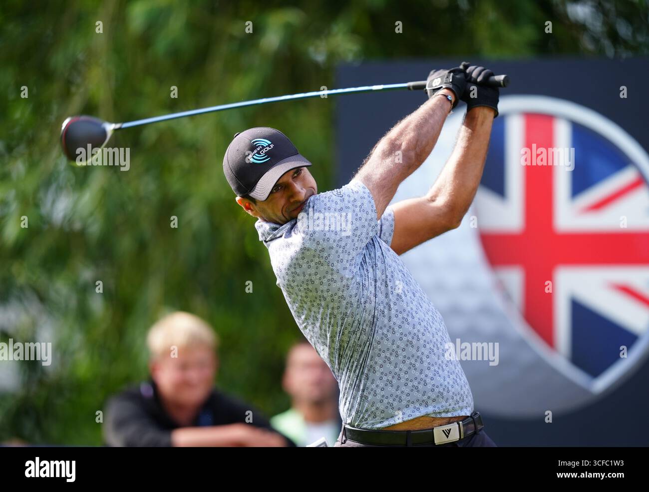 Aaron Rai tees off the 17th during day two of the Betfred British ...