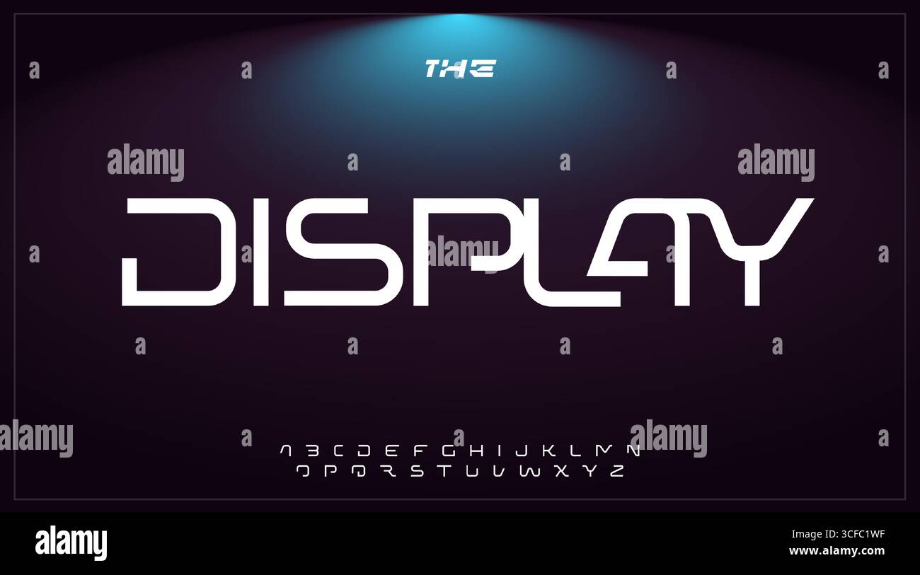 Font futuristic alphabet, minimal techno letters, abstract digital logo ...