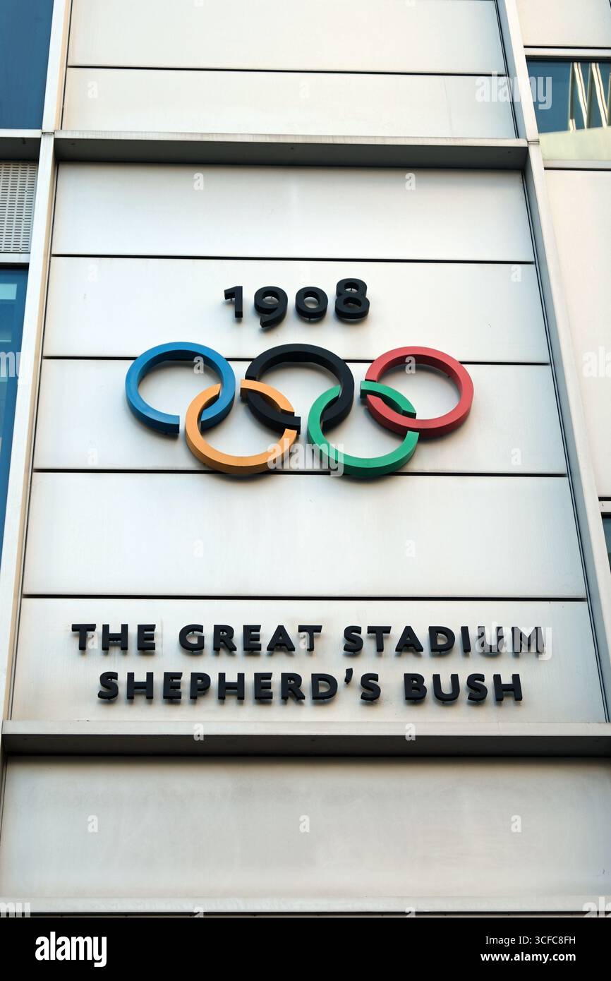 Roll of Honour plaque commemorating the 1908 Summer Olympics on a wall ...