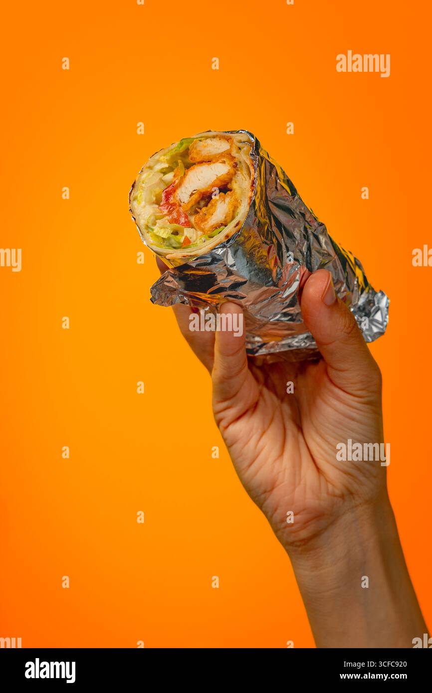 Delicious juicy meat shawarma hi-res stock photography and images - Alamy
