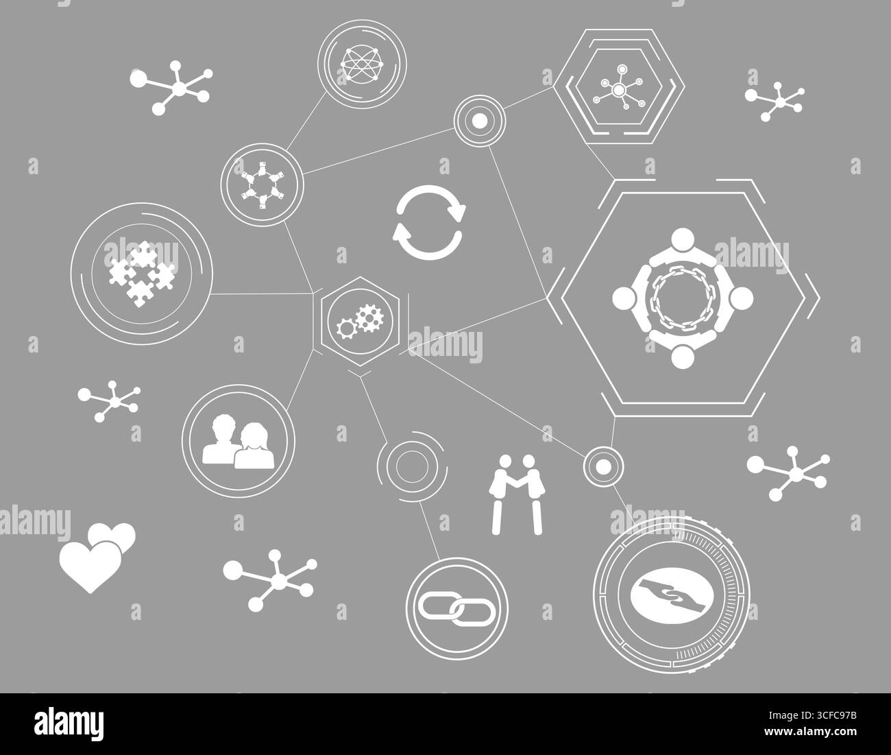 Partnership power business concept Black and White Stock Photos ...