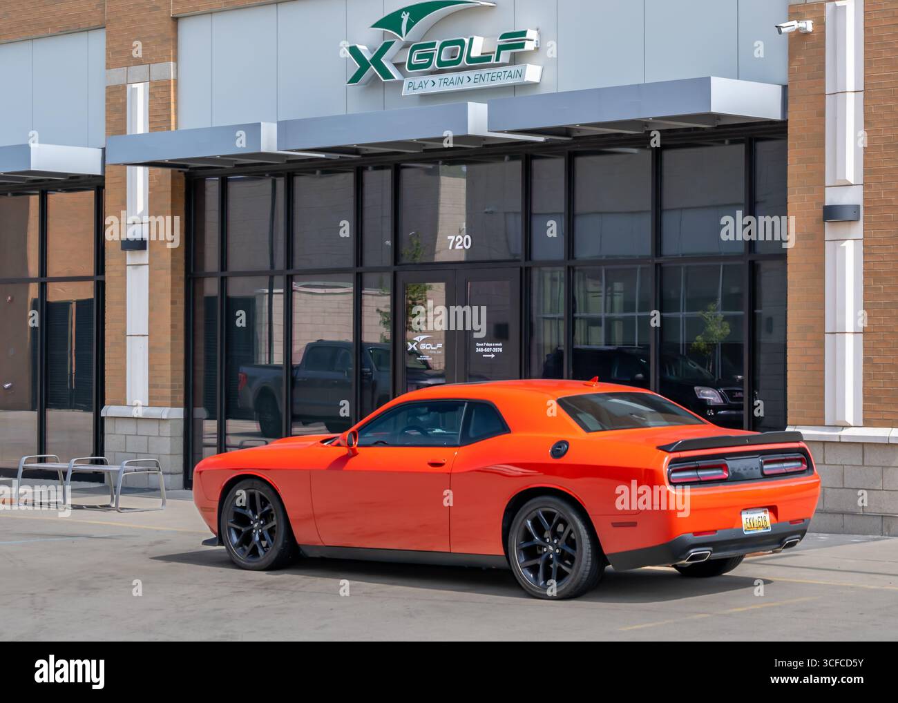 ROYAL OAK, MI/USA - AUGUST 8, 2025: A 3rd Generation Dodge Challenger ...