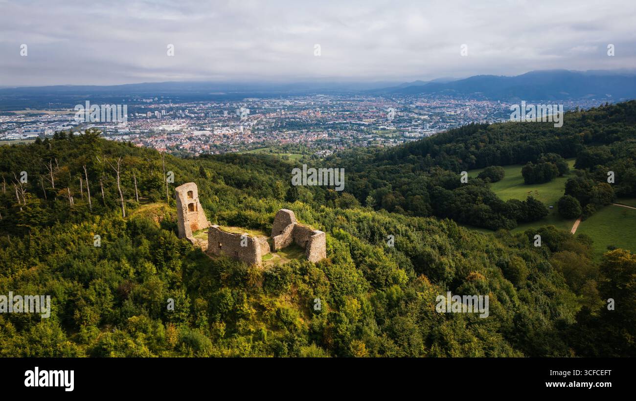 22 August 2025, Baden-Württemberg, Ebringen: The ruins of the ...