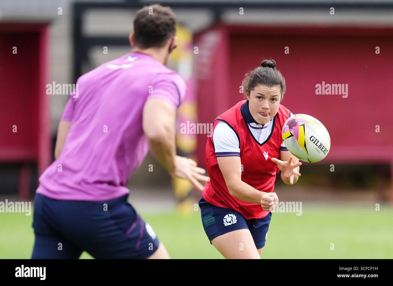 Scotland's Caity Mattinson during a team run at Manchester Rugby Club ...