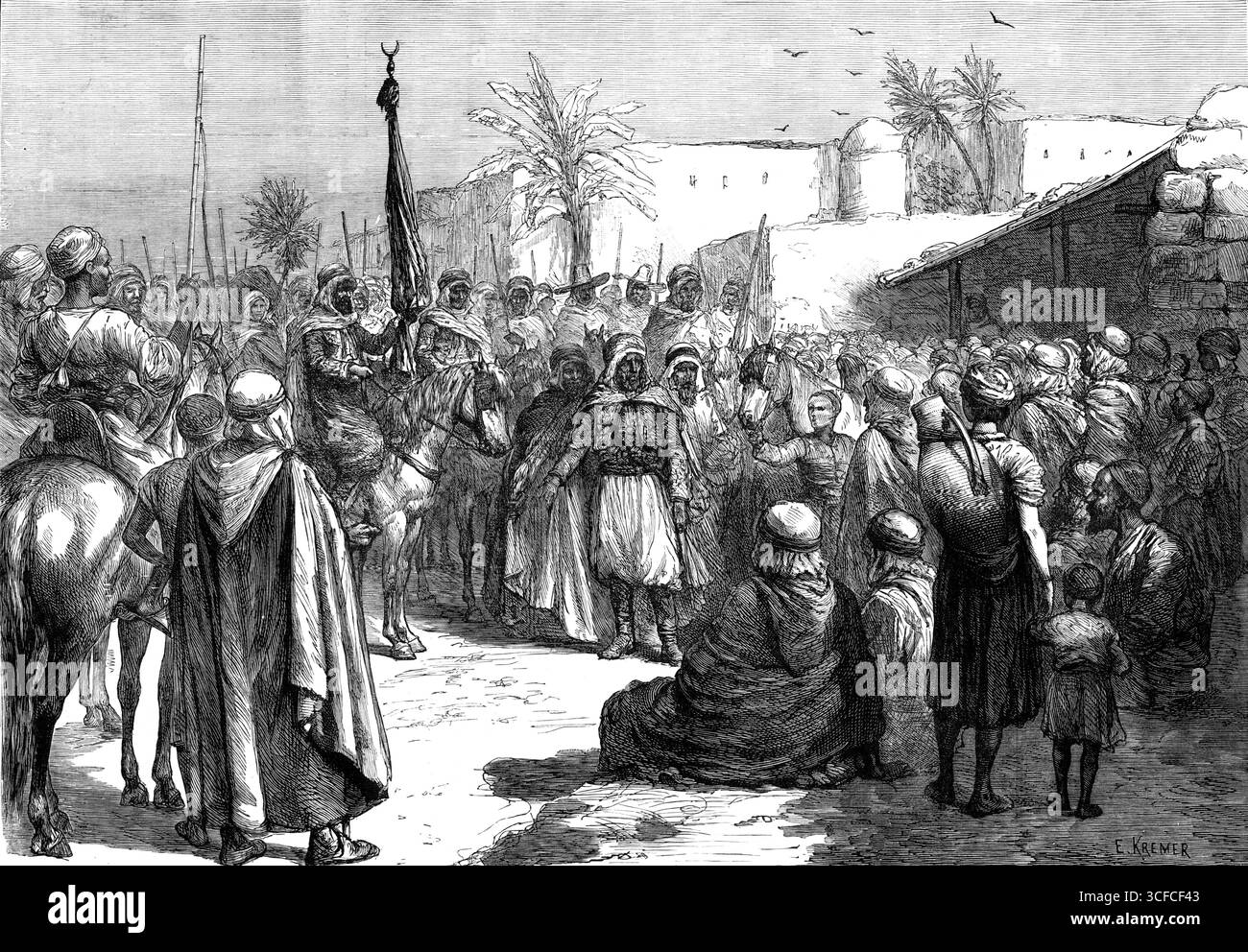 An Arab chief preaching the religious war in the province of Oran ...