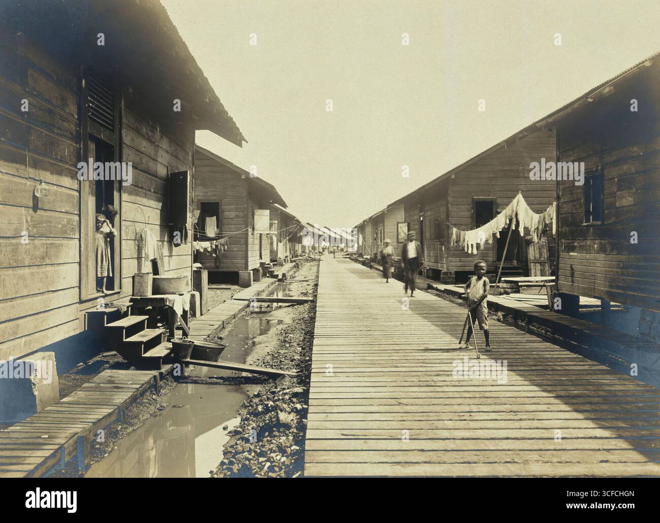 Panama Canal workers' (West Indian and Panaman) quarters: exterior view ...